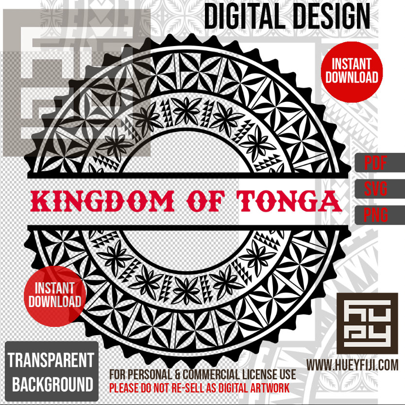 Polynesisches Königreich Tonga Kupesi Ngatu Tribal Digital Design - Instant Download ...