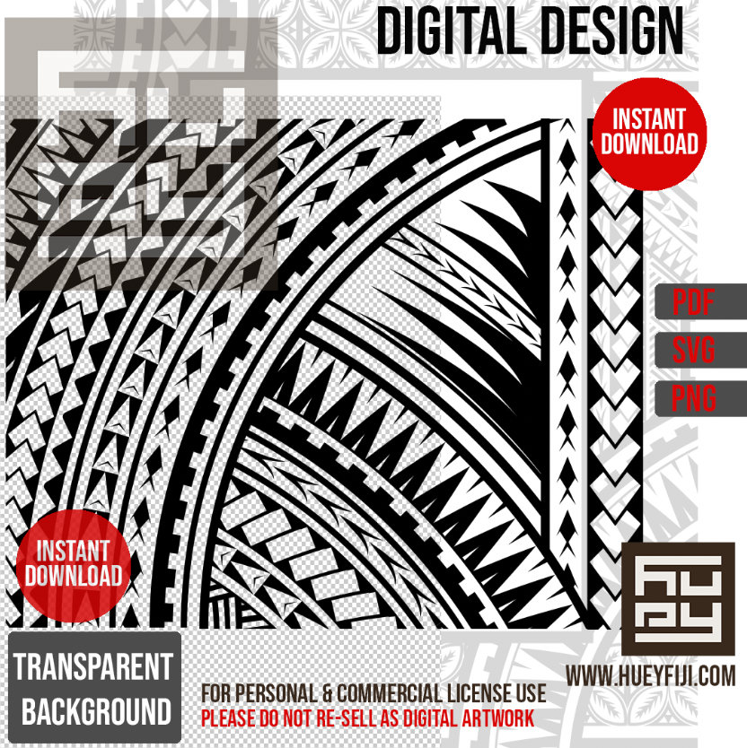 Samoan Tatau Siapo Polynesian Seamless Pattern SVG Clipart Digital ...