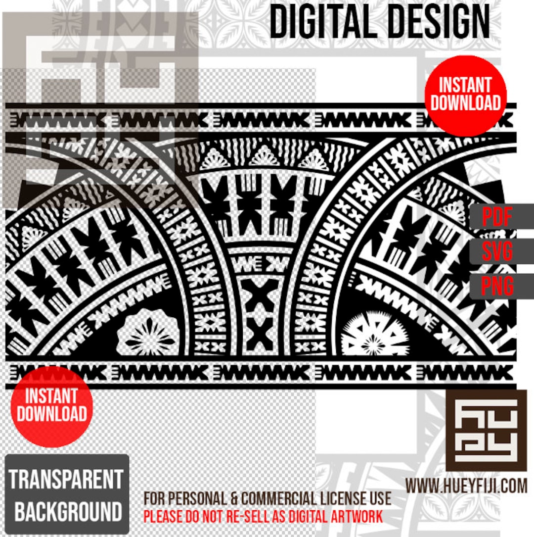 Fiji Masi Kesakesa Tribal Polynesian Melanesian Tapa SVG Digital Design ...