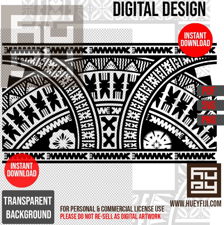 Fiji Masi Kesakesa Tribal Polynesian Melanesian Tapa SVG Digital Design ...