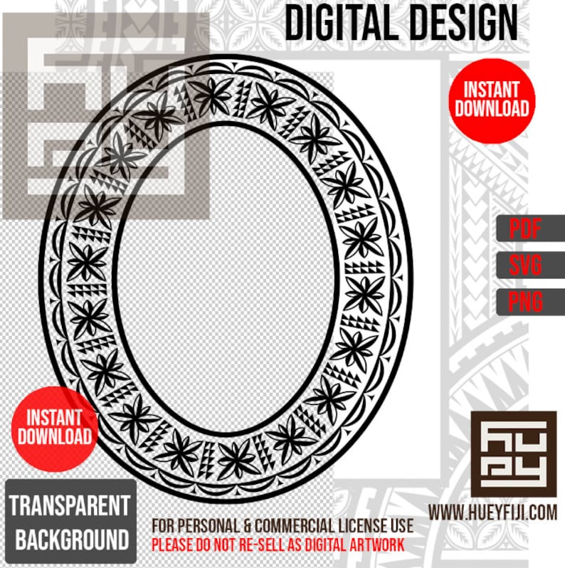 Tongan Kupesi Ngatu Polynesian Tatau Tribal Pattern SVG Clipart 12 ...