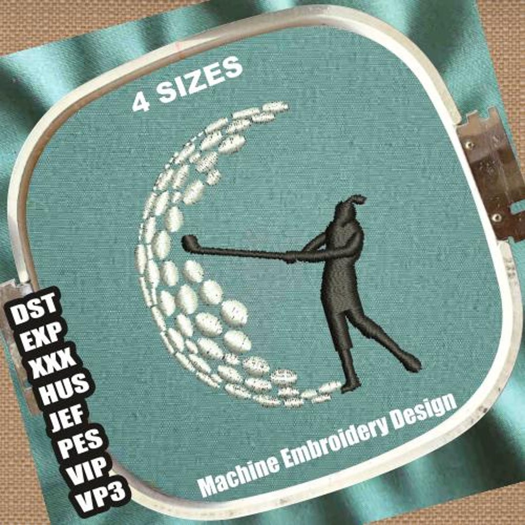 Golf Lady Machine Embroidery Designs | Golfer Woman Embroidery Patterns | Golf Player Embroidery ...