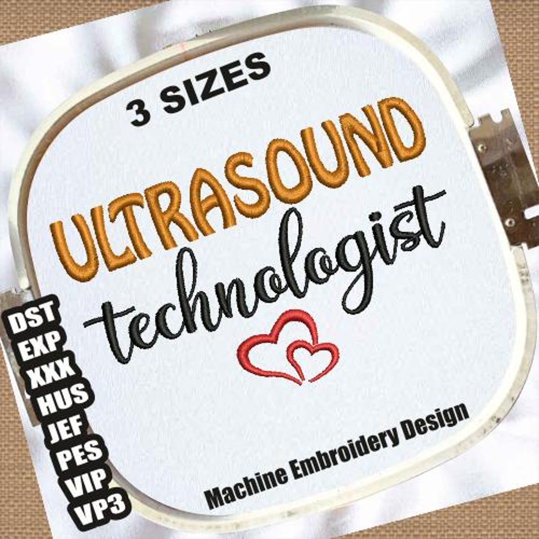 Ultrasound Technologist Letters Machine Embroidery Designs | Diagnostic ...