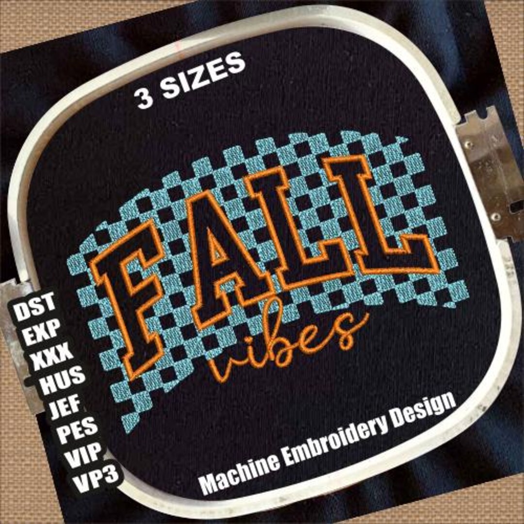 Fall Vibes Chess Machine Embroidery Designs | Fall Autumn Embroidery ...