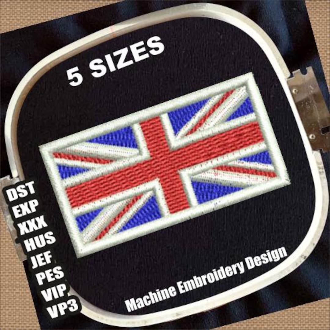 Union Jack Flag Machine Embroidery Design: UK Flag (digital File) - Etsy