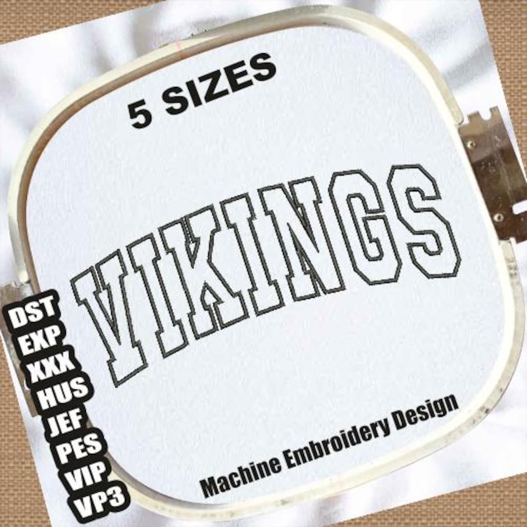 Vikings Letters Outline Machine Embroidery Designs | Vikings Embroidery ...