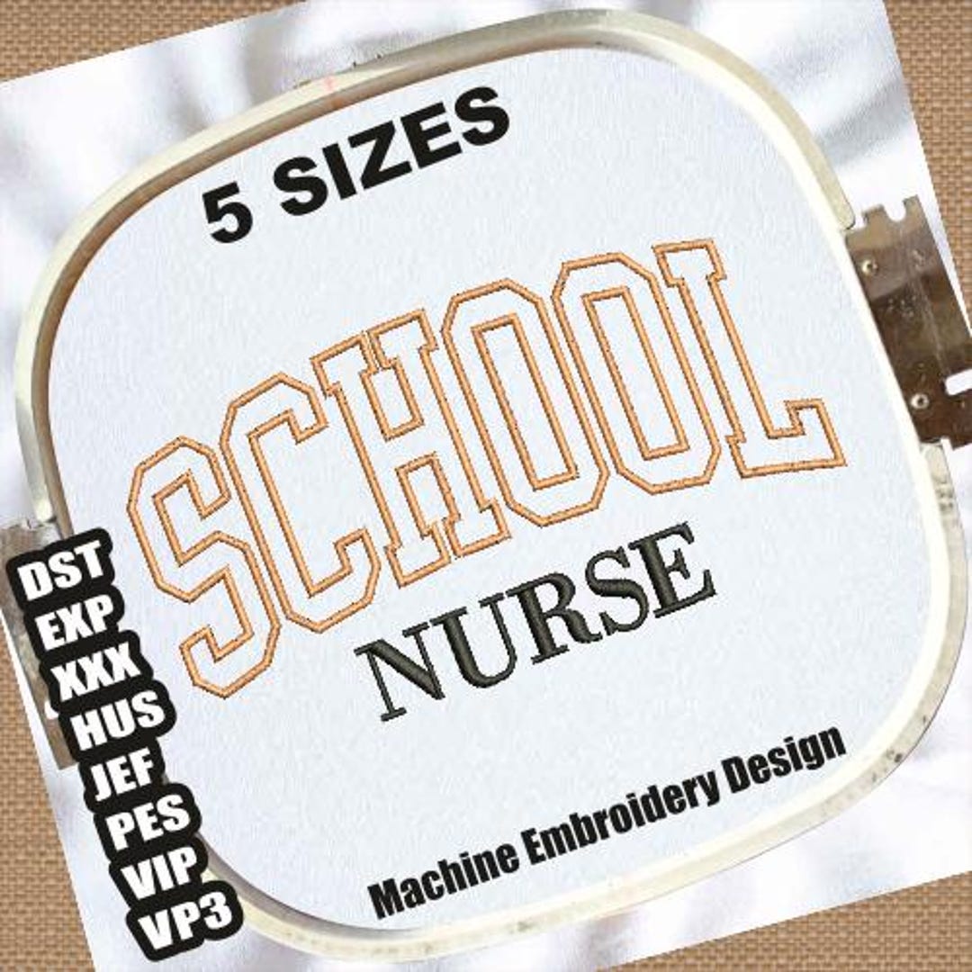 School Nurse Machine Embroidery Designs | Nurse Letters Embroidery ...