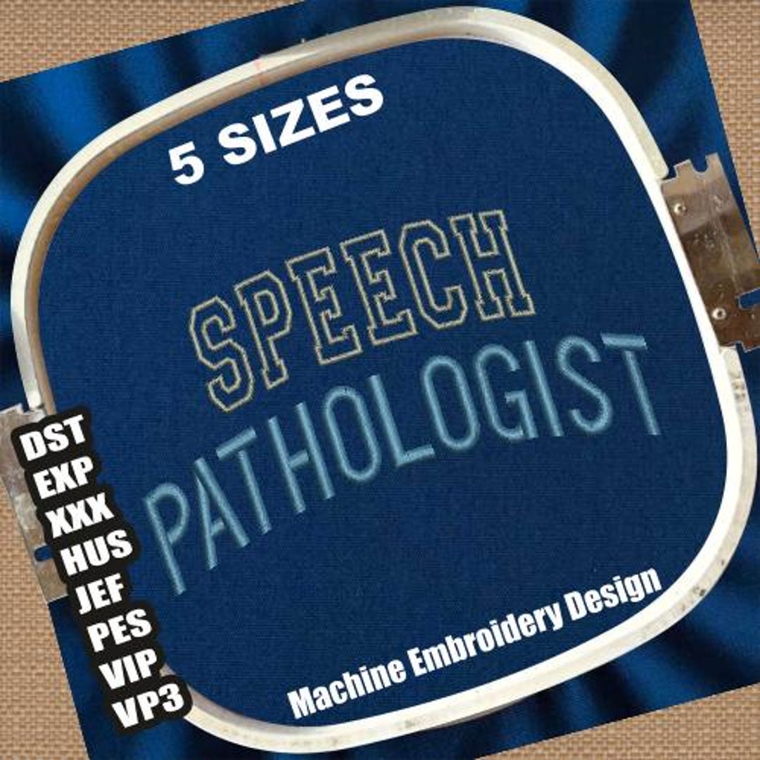 Speech Pathologist Outline Machine Embroidery Design | Speech Language ...