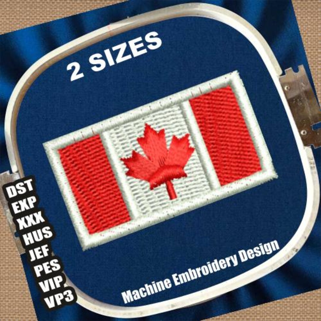 Canada Flag Machine Embroidery Design | Flag of Canada Embroidery ...