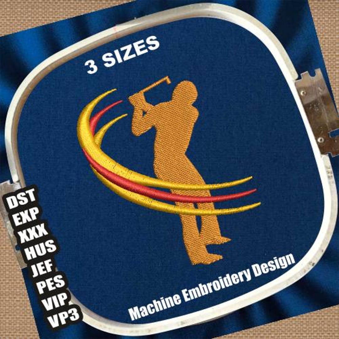 Golfer Embroidery Design: Golf Player Machine Embroidery Pattern (instant Download) - Etsy
