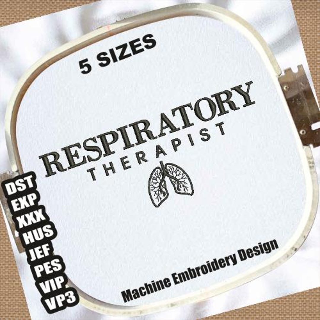 Respiratory Therapist Letters Embroidery Designs | Medical Embroidery ...