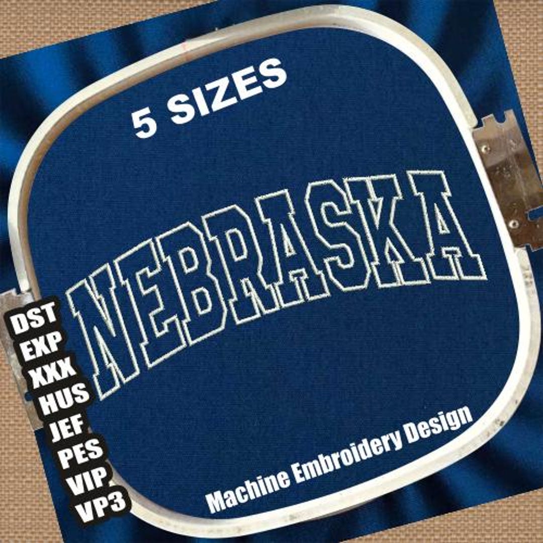 Nebraska Outline Letters Machine Embroidery Designs | Nebraska ...