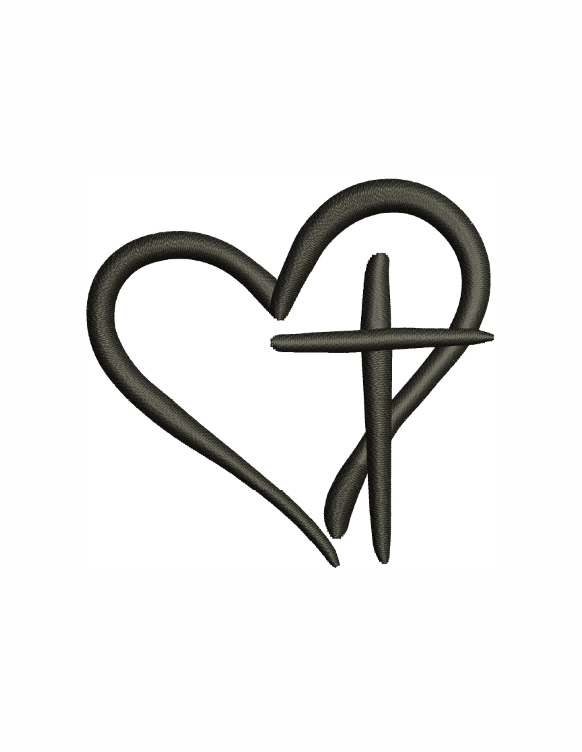 Cross And Heart Drawings