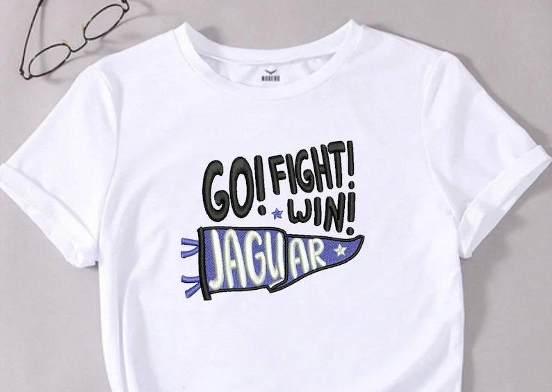 Go Jaguar Pennant Flag Embroidery Design | Machine Embroidery File - Etsy