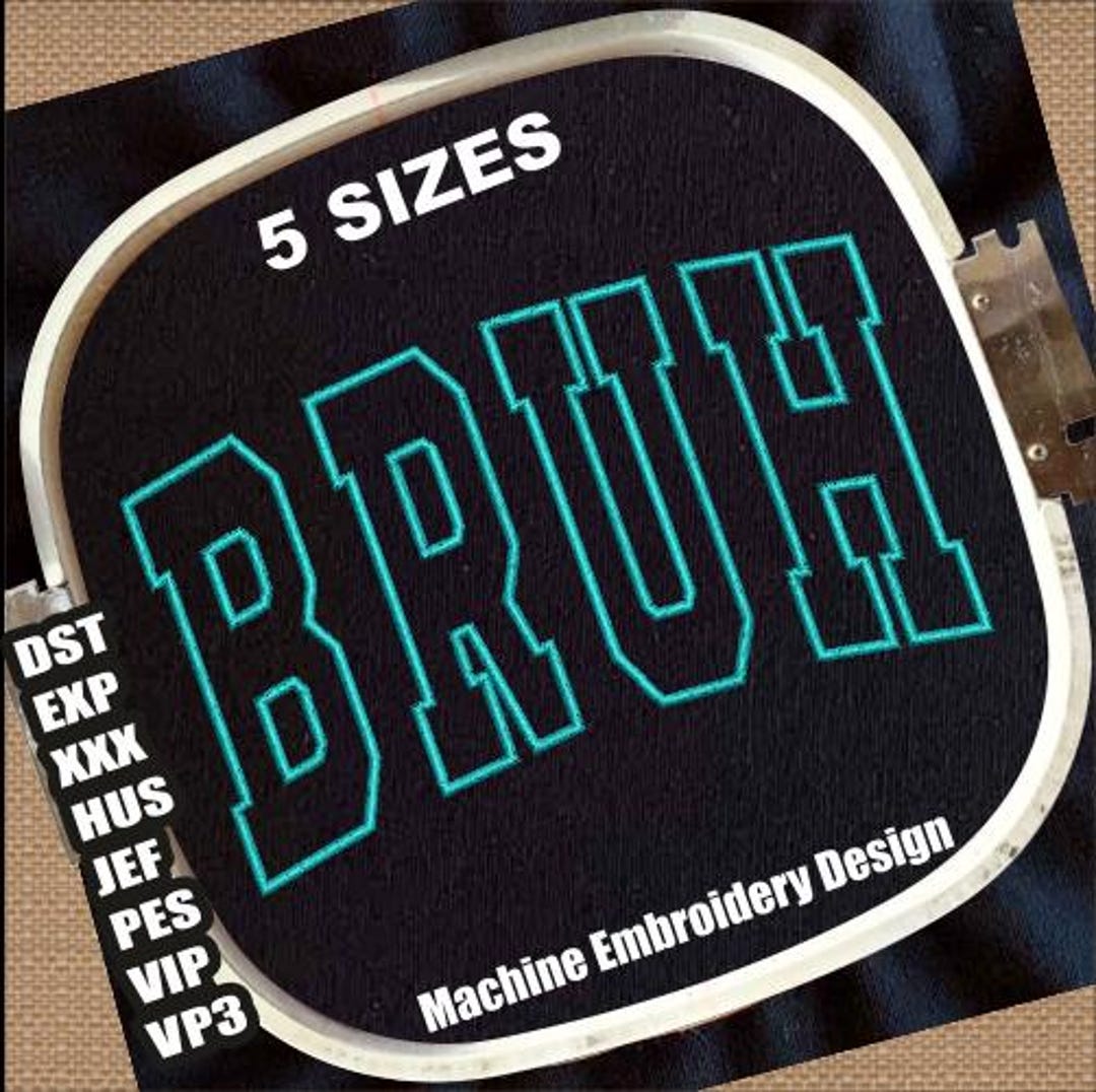 Bruh Letters Outline Machine Embroidery Designs | Bruh Embroidery ...