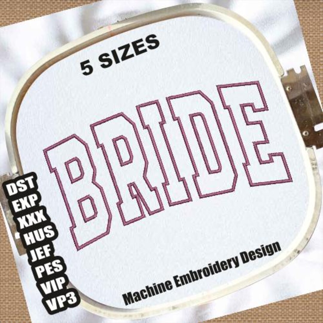 Bride Outline Machine Embroidery Design | Bride Wedding Embroidery ...