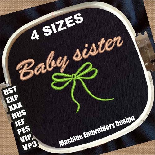 Baby Sister Embroidery Designs | Sister Embroidery Patterns | Baby ...