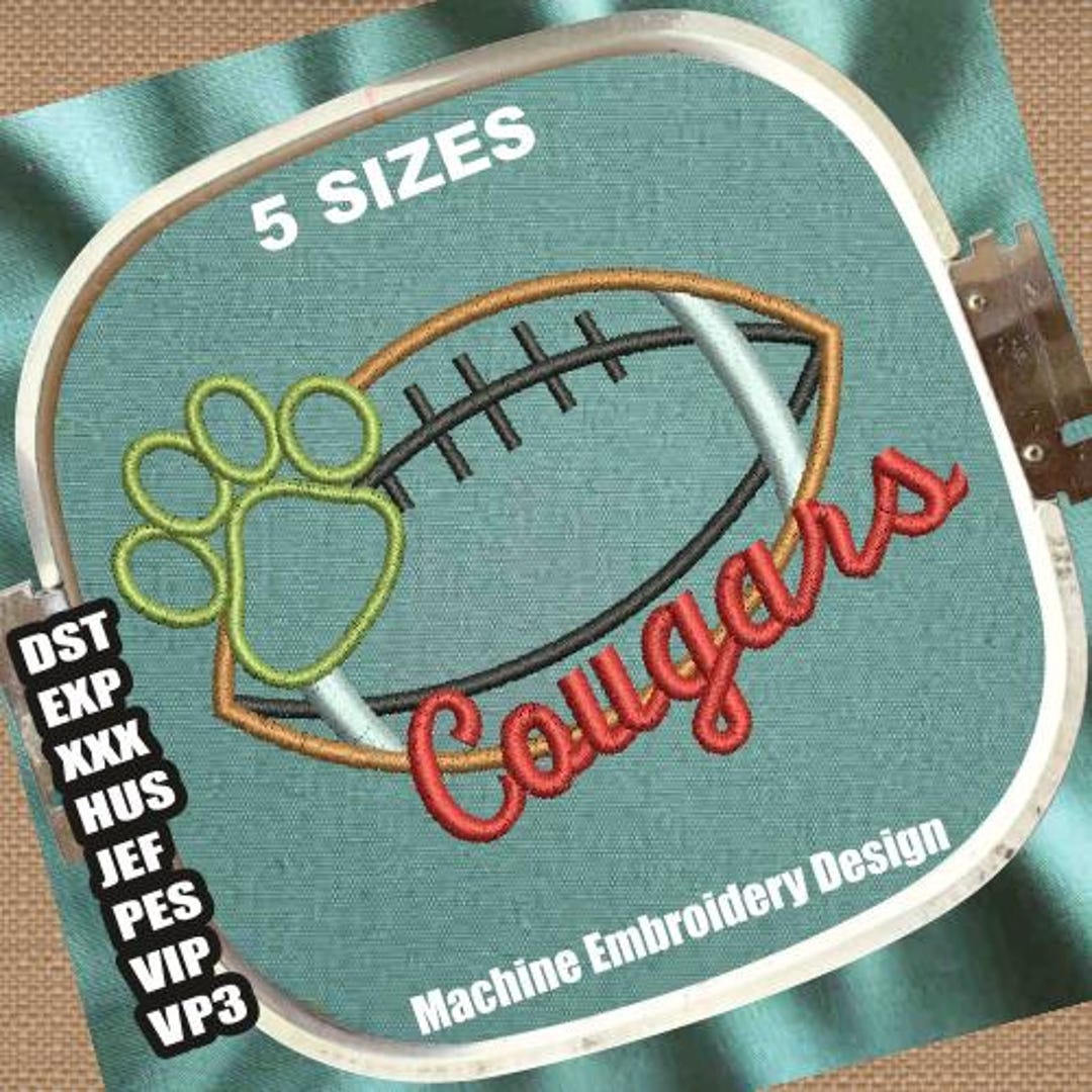Cougars Machine Embroidery Designs | Cougars Paw Embroidery Patterns ...