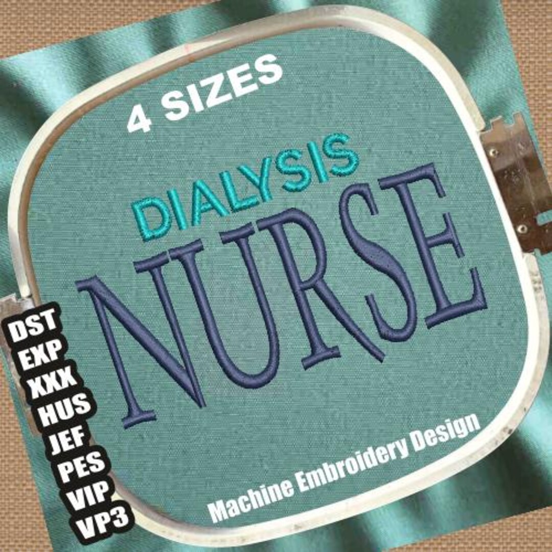 Dialysis Nurse Letters Machine Embroidery Designs | Nephrology Tech ...