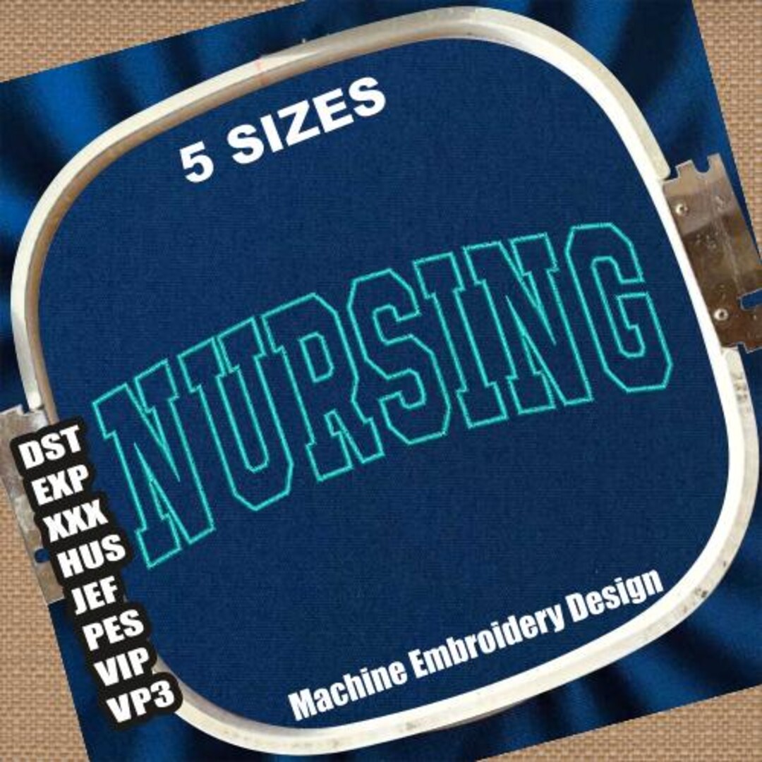 Nursing Letters Machine Embroidery Designs | Nursing Outline Embroidery ...