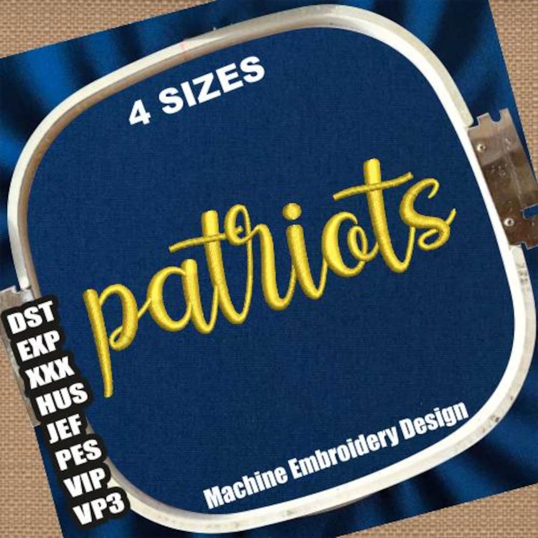 Patriots 3D Puff Machine Embroidery Designs | Patriots 3D Puffy Foam ...