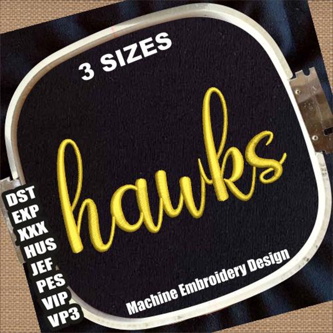 Hawks 3D Puff Letters Embroidery Design | Puffy Foam (digital File) - Etsy
