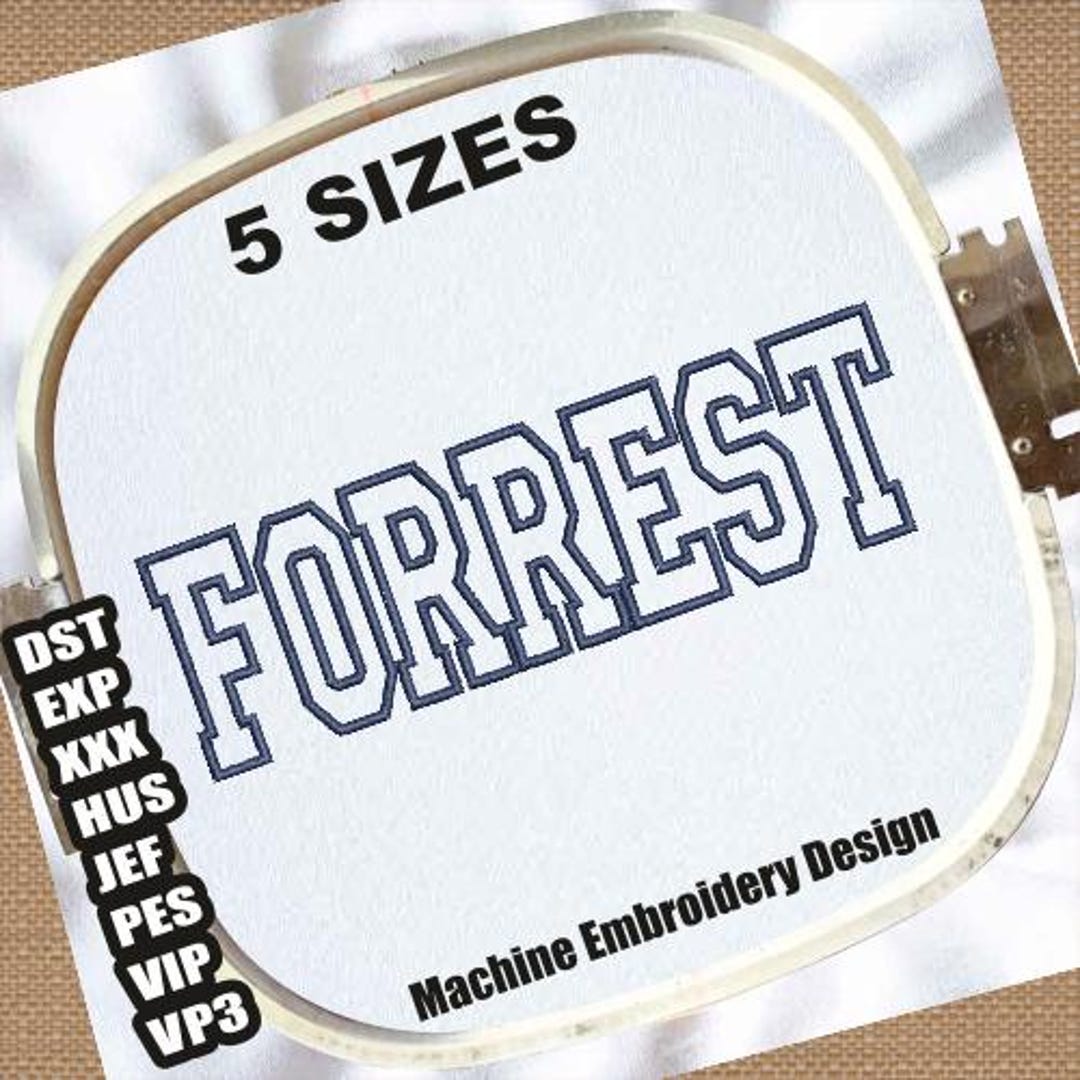 Forrest Outline Machine Embroidery Designs | Forrest Letters Embroidery ...