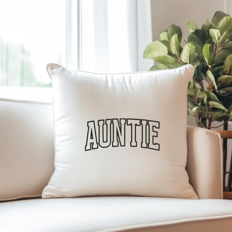 Auntie Machine Embroidery Design | Outline Letters (dst, Pes, Jef, Exp ...