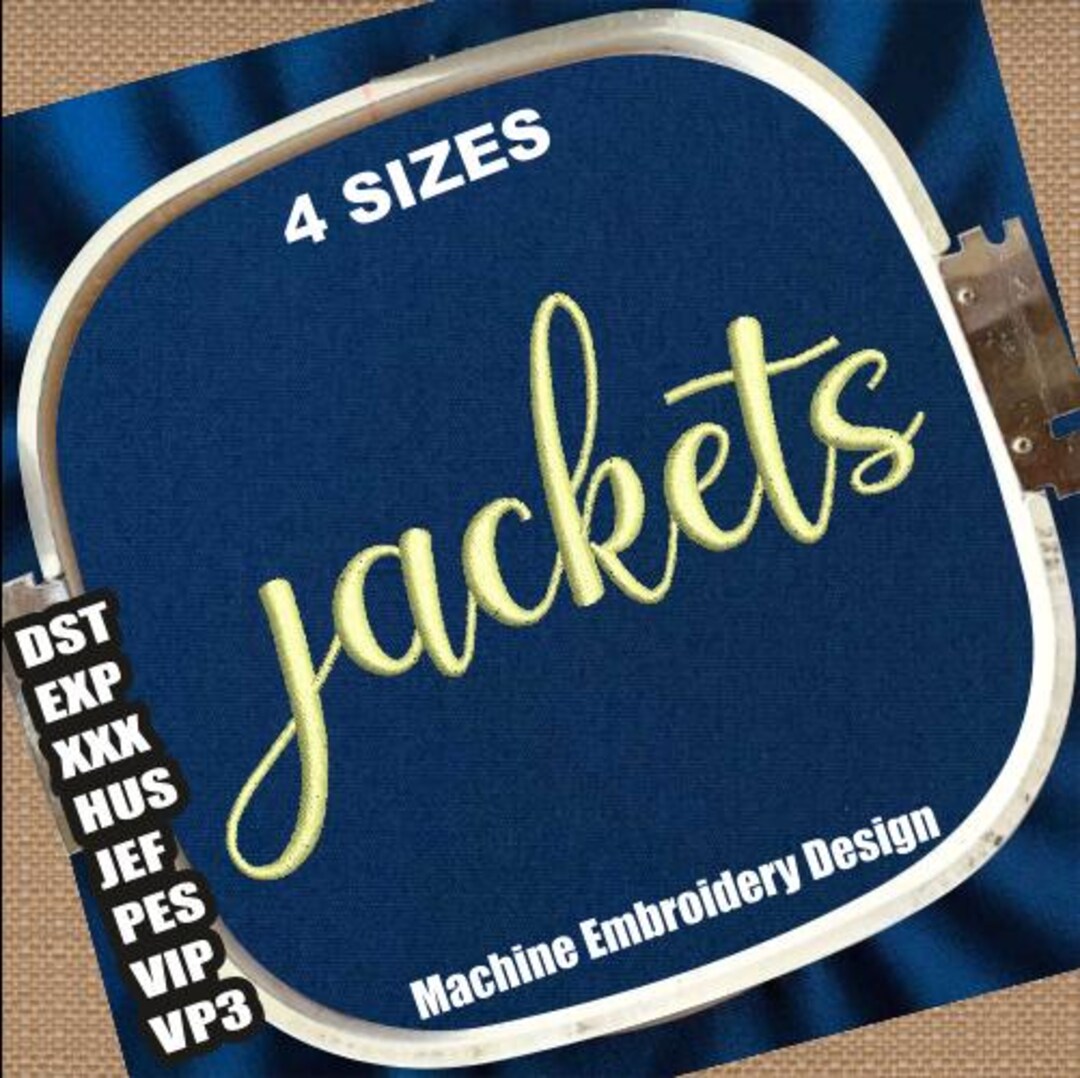 Jackets Machine Embroidery Design | Jackets Letters Embroidery Patterns ...