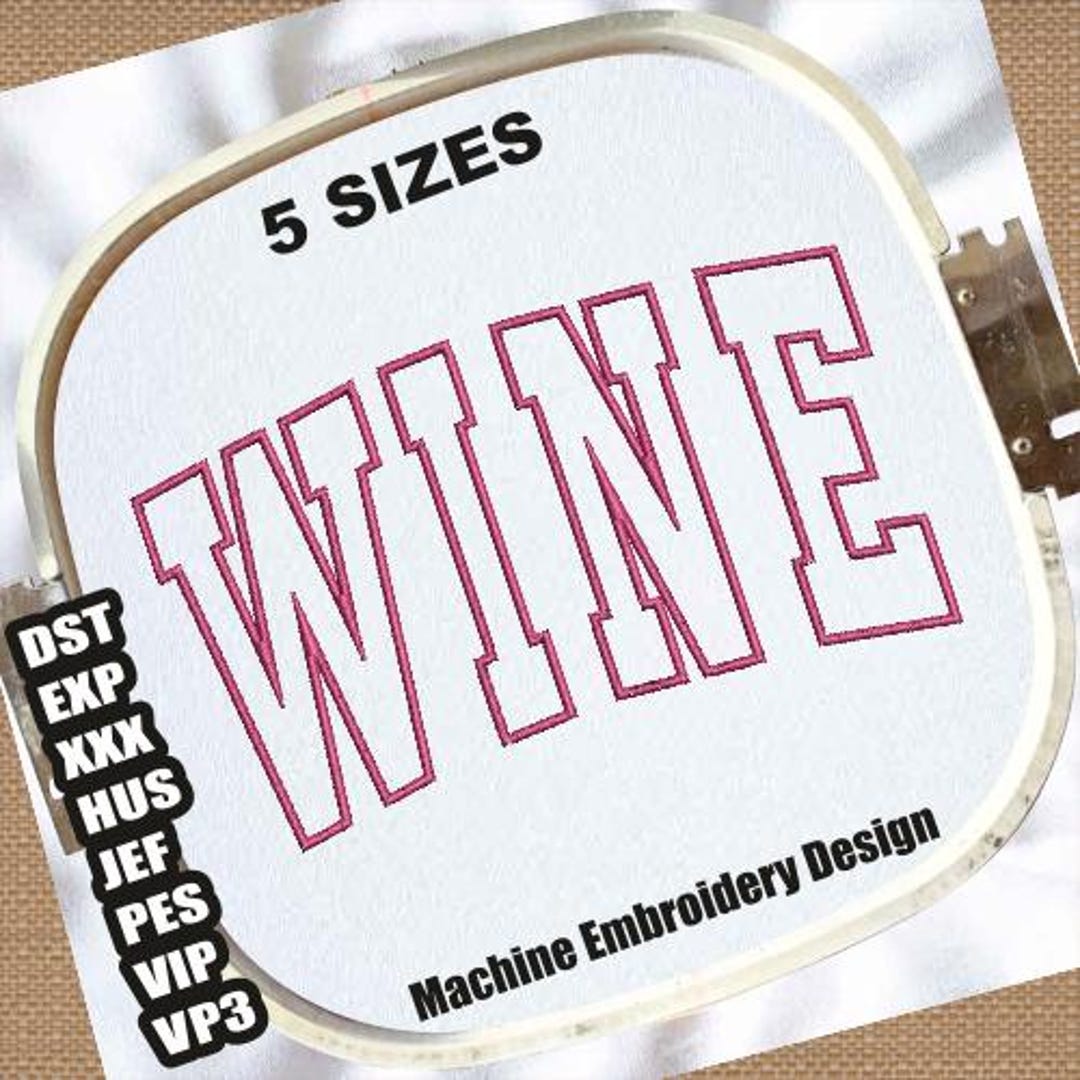 Wine Outline Machine Embroidery Designs | Wine Embroidery Patterns ...