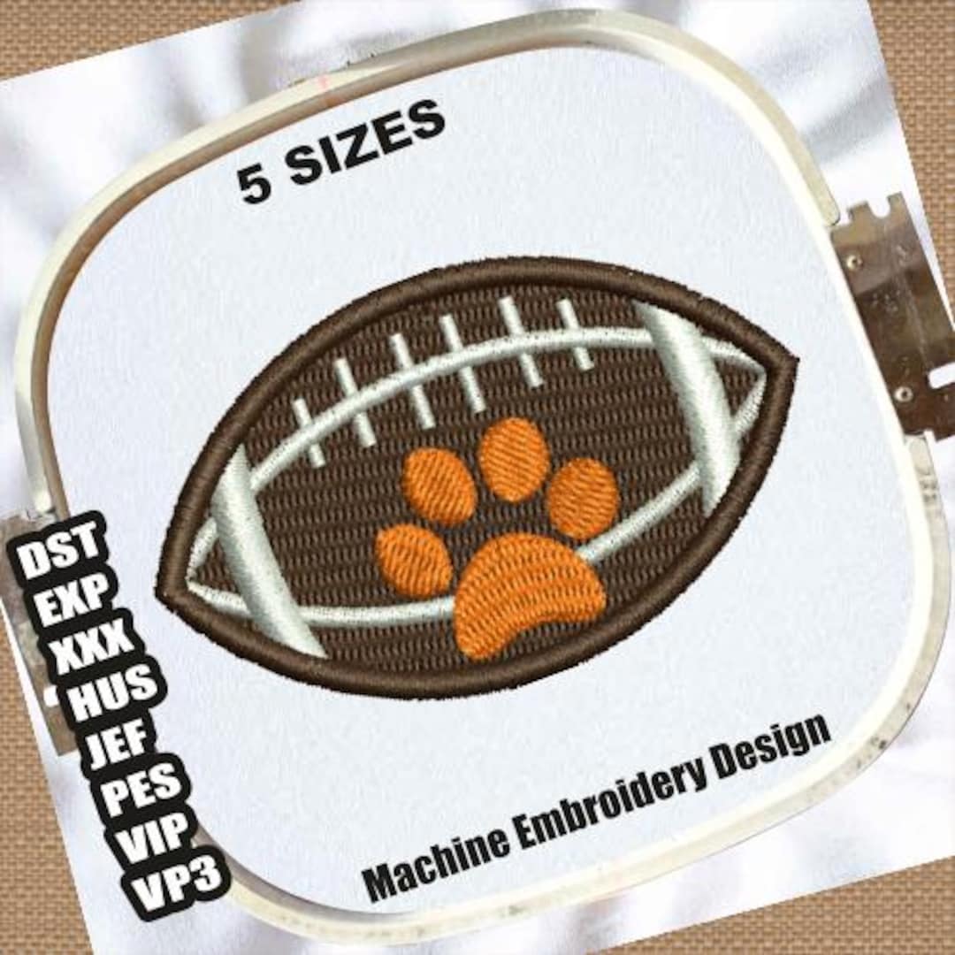Football Paw Machine Embroidery Designs | Football Sports Embroidery ...