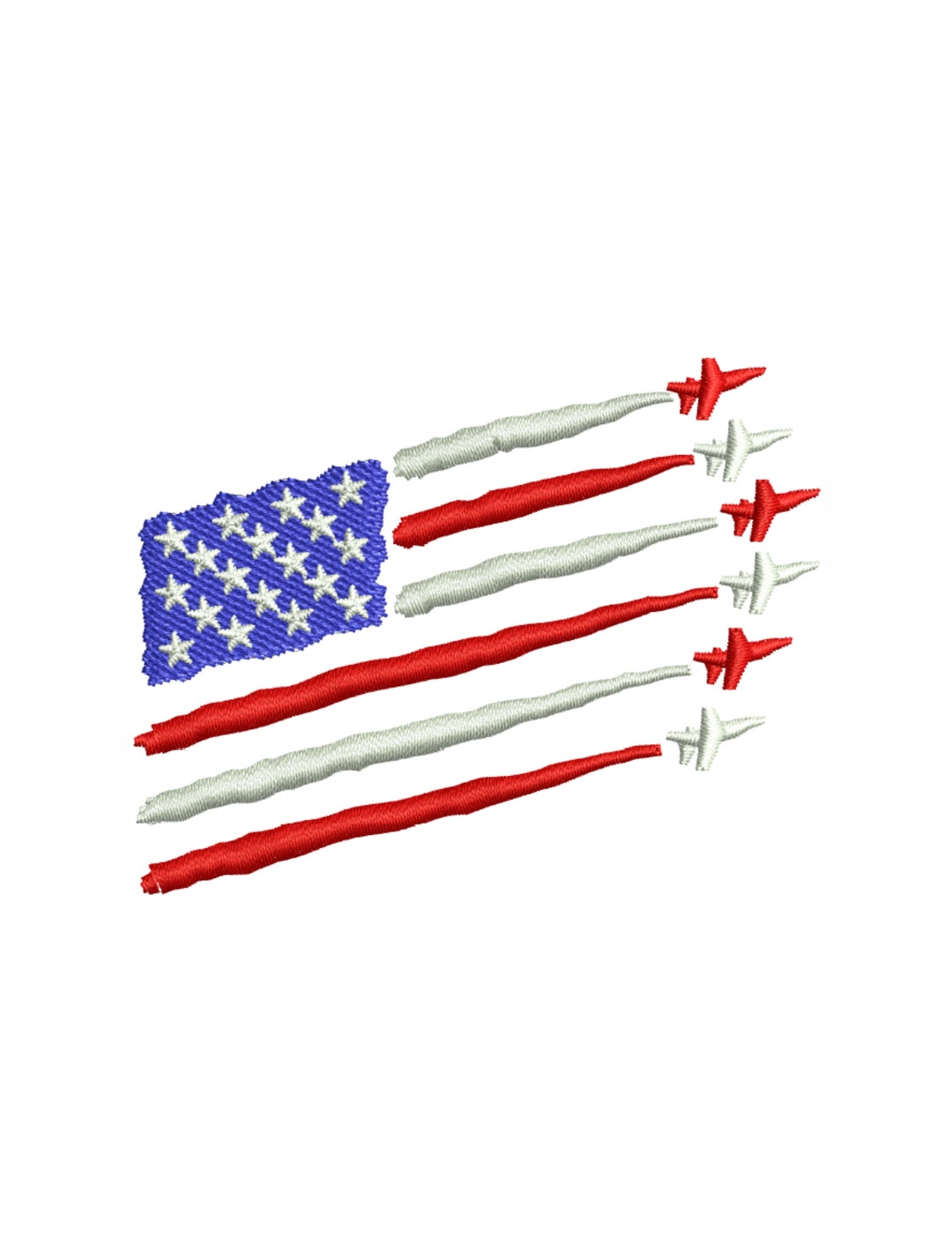 American Flag With Jets Embroidery Design (DST PES EXP) - Etsy