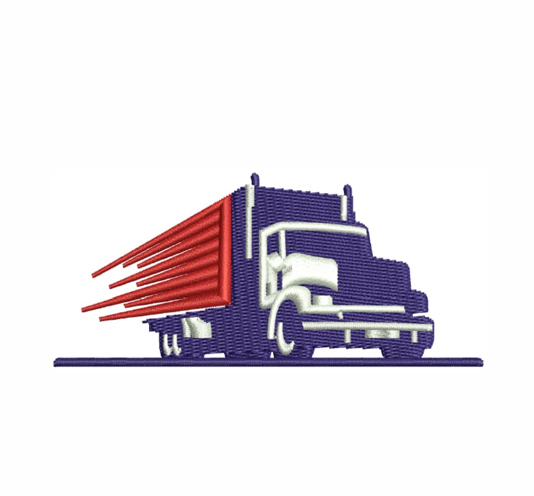 Truck Embroidery Design Truck Image Dst File Semi Truck Cab Pes File ...
