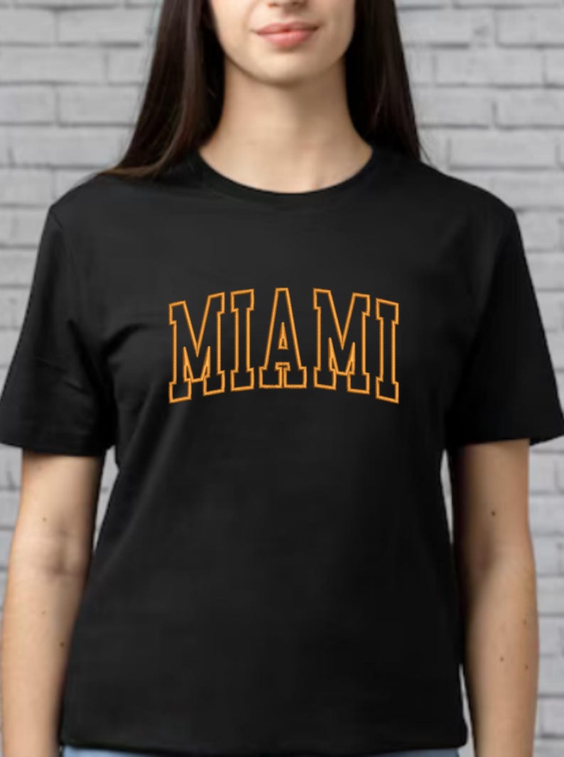 Miami Letters Applique Embroidery Design: Machine Embroidery File ...