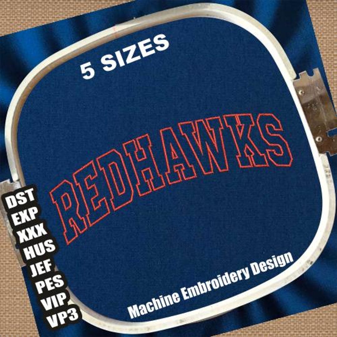 Redhawks Outline Machine Embroidery Designs | Redhawks Embroidery ...