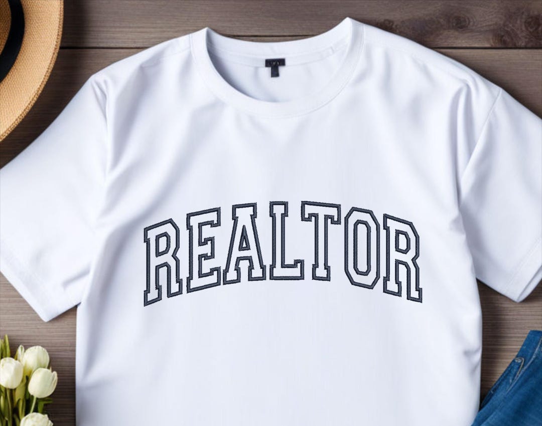 Realtor Outline Letters Machine Embroidery Design | Realtor Letter ...