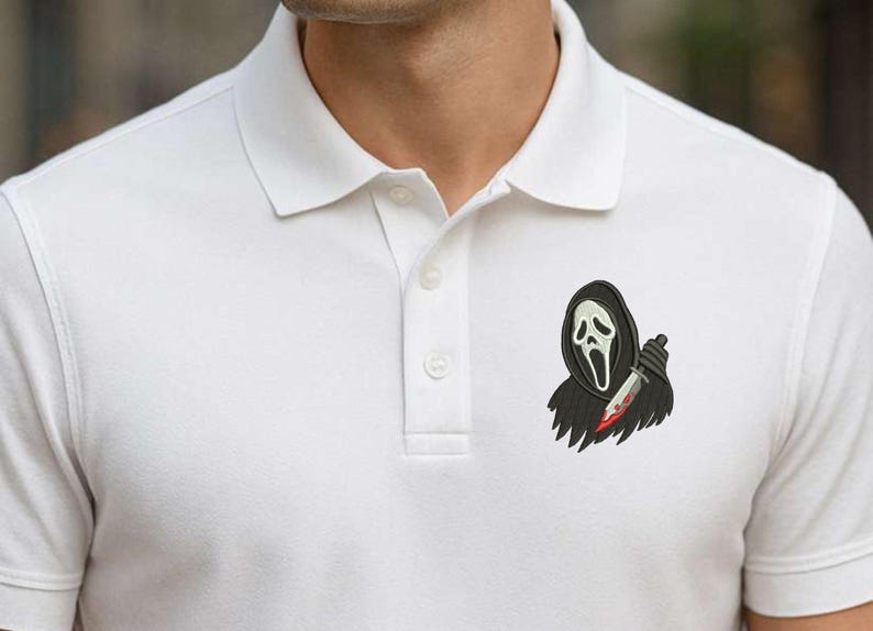 Ghost Face Embroidery Design | Scream Halloween File (3 Sizes) - Etsy