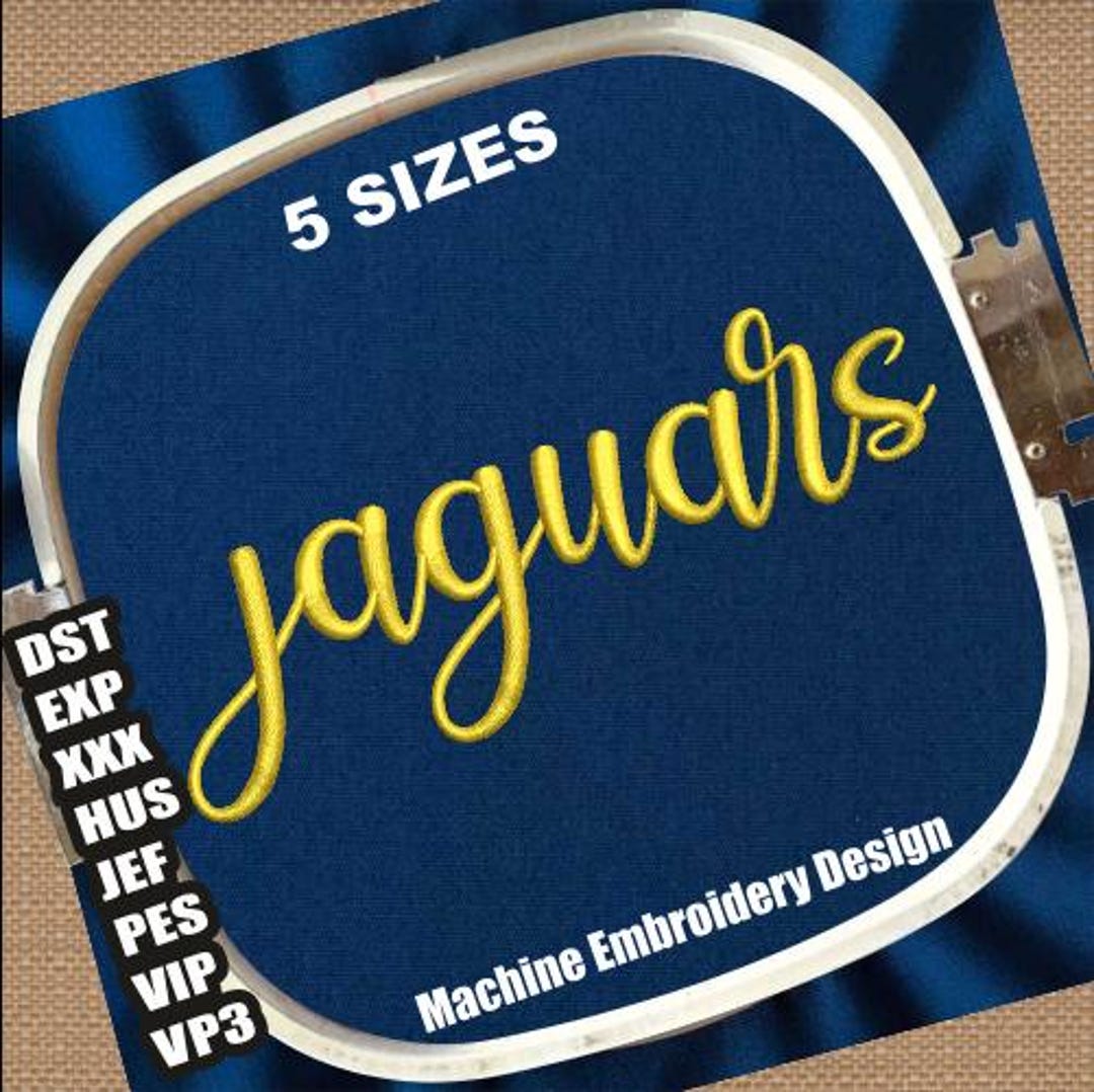 Jaguars Letters 3D Puff Machine Embroidery Designs | Jaguars 3D Puffy ...