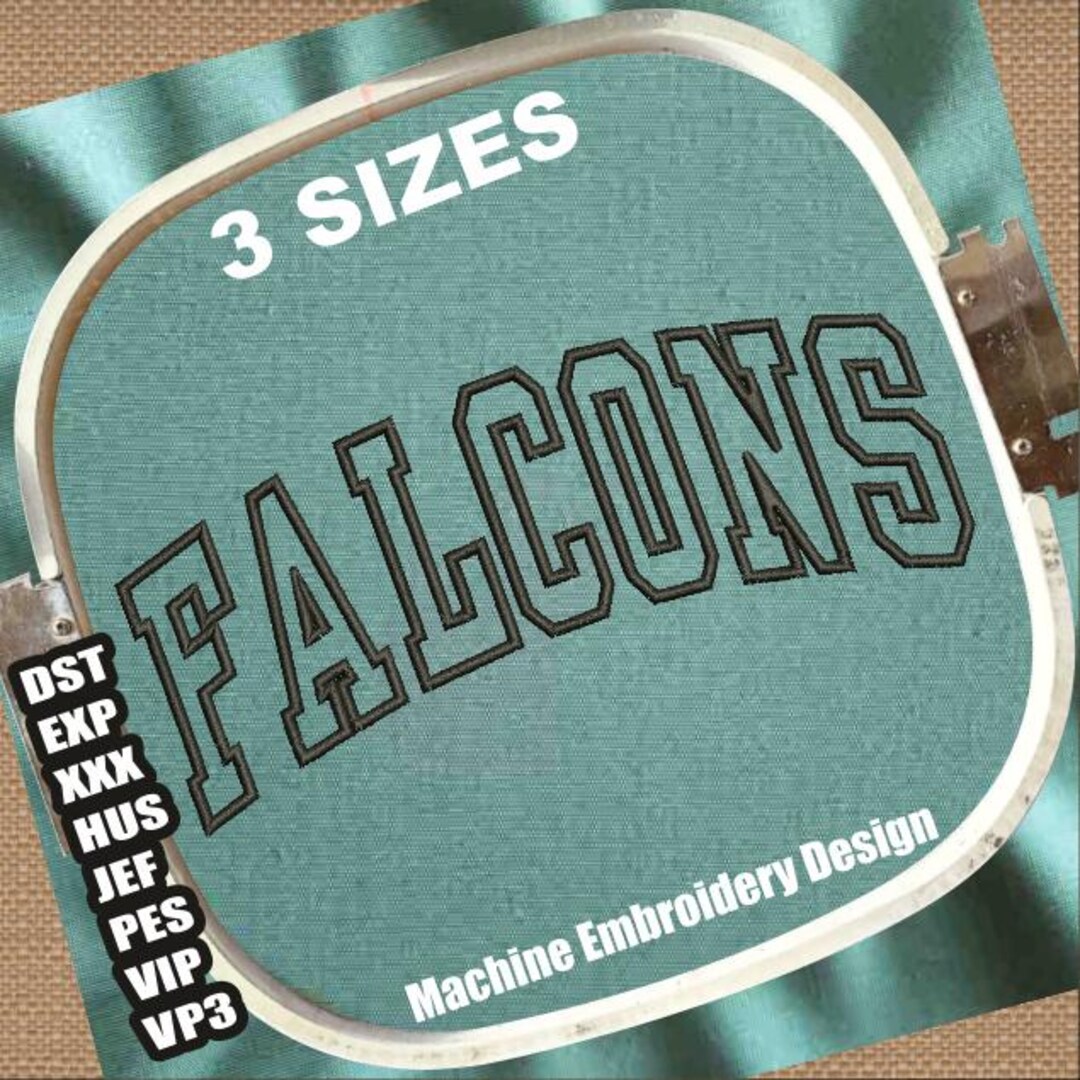 Falcons Applique Machine Embroidery Designs | Falcons Embroidery ...