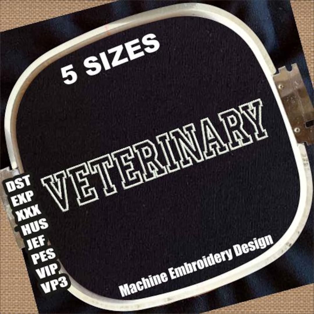 Veterinary Letters Outline Embroidery Design, Medical Vet Pattern ...