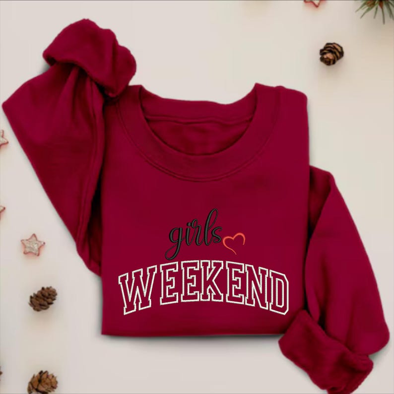 Girls Weekend Outline Letters Embroidery Design | Machine Embroidery ...