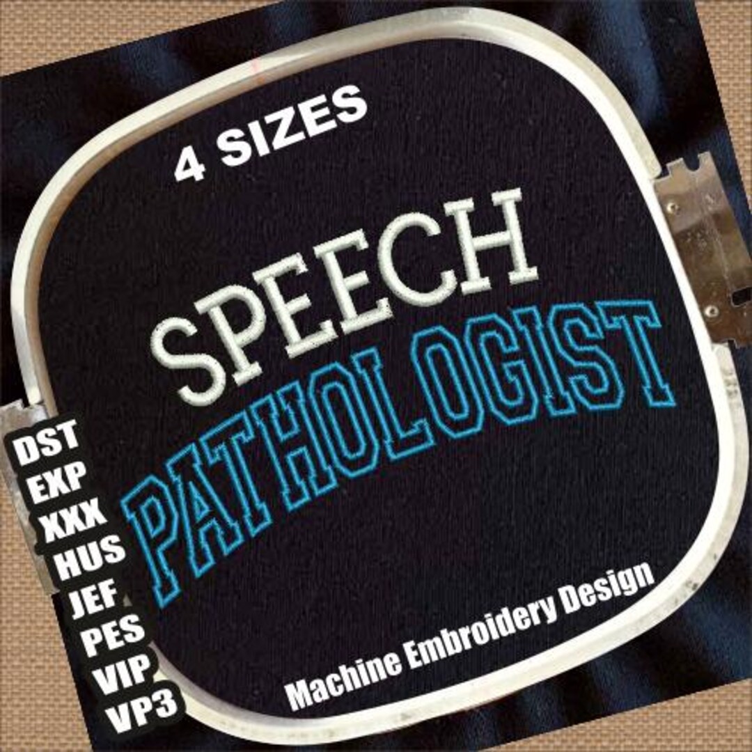 Speech Pathologist Letters Machine Embroidery Design | Speech Language ...