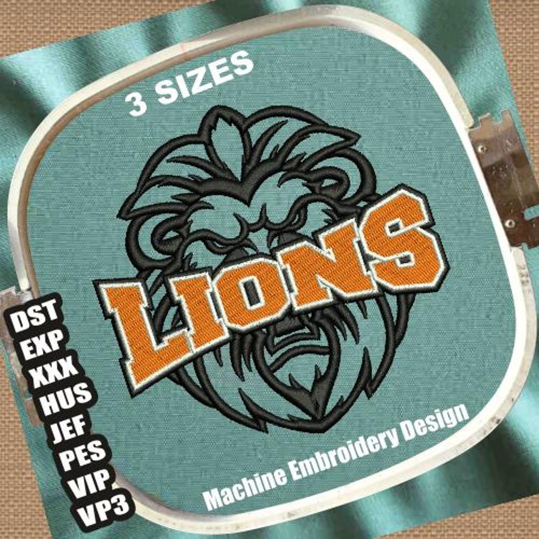 Lions Head Machine Embroidery Design | Lions Face Embroidery Patterns ...