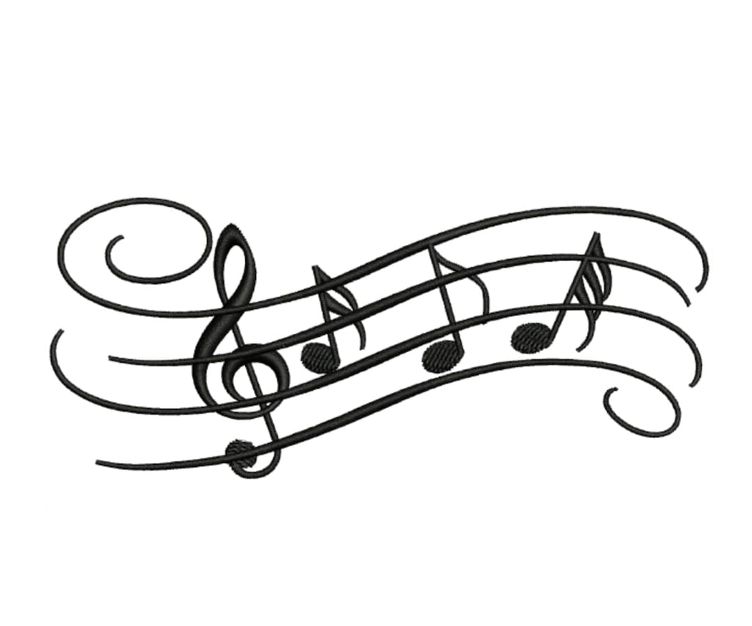 Music Notes Embroidery Design | Musical Notes Dst File | Music Note Pes ...