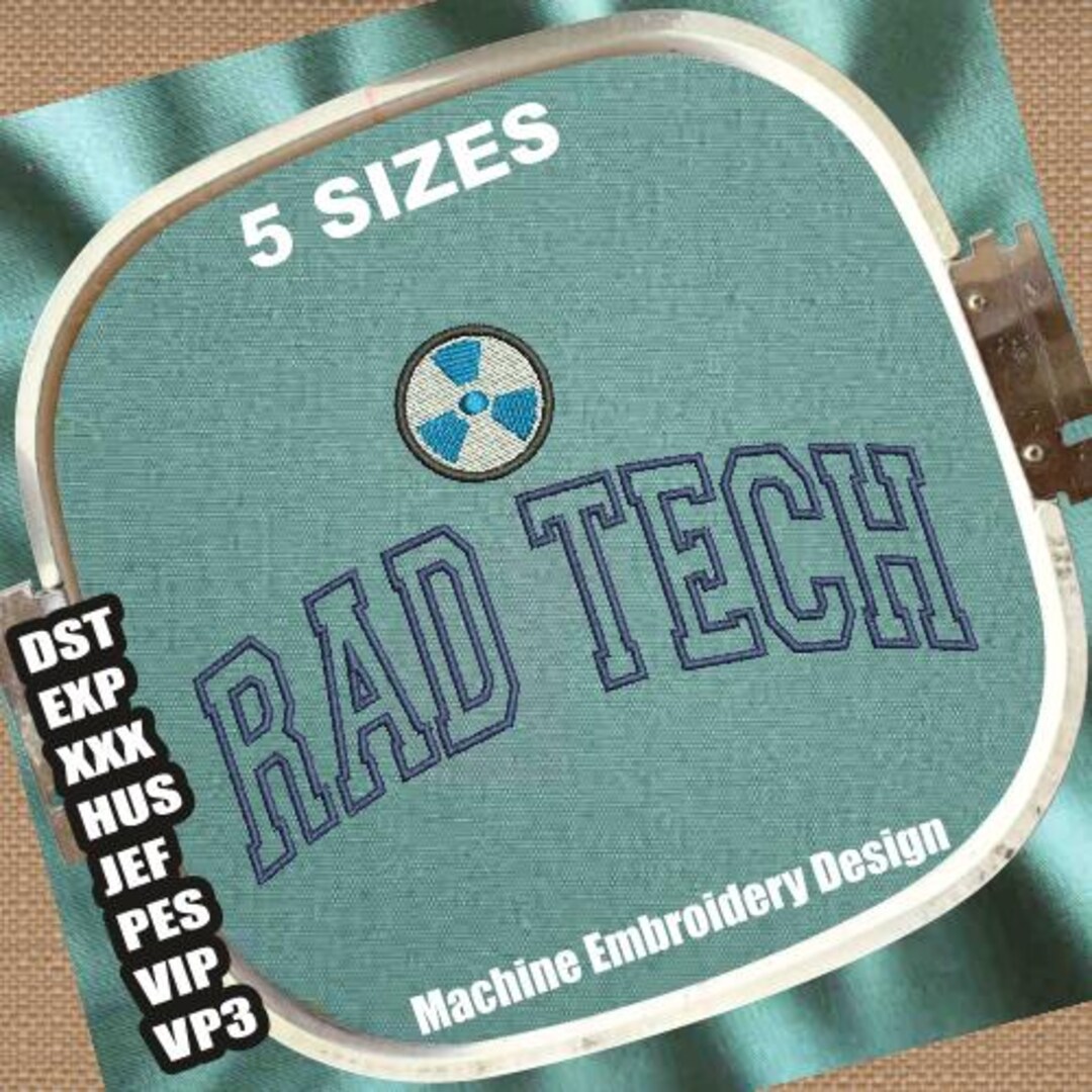 Rad Tech Machine Embroidery Design | Radiologic Technologist Embroidery ...