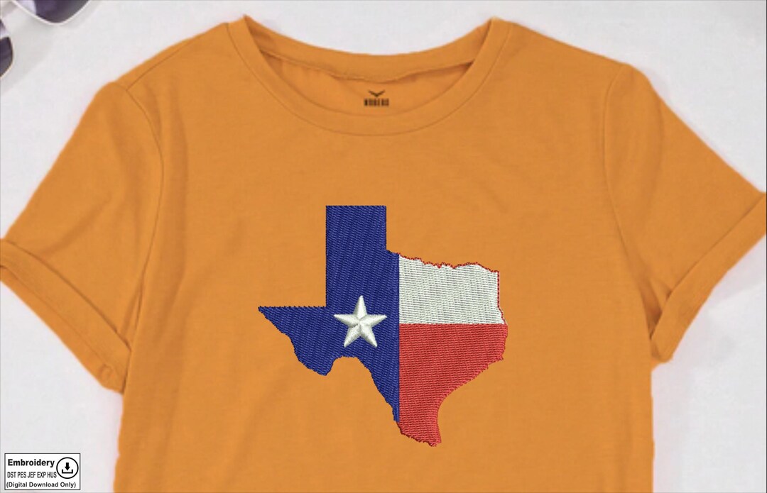 Texas Flag Map Embroidery Design | Machine Embroidery File (digital ...