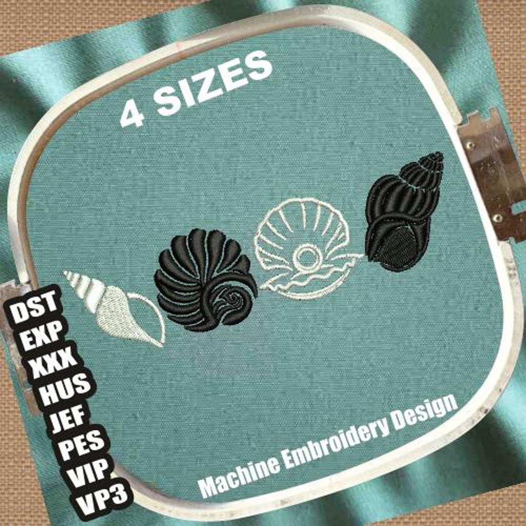 Seashell Machine Embroidery Design | Shell Embroidery Patterns ...
