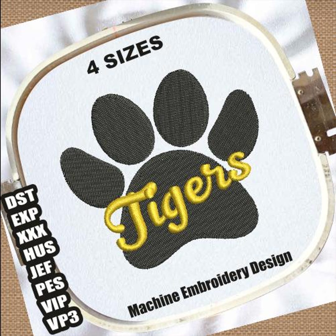 Tigers Paw Machine Embroidery Designs | Paw Print Embroidery Patterns ...