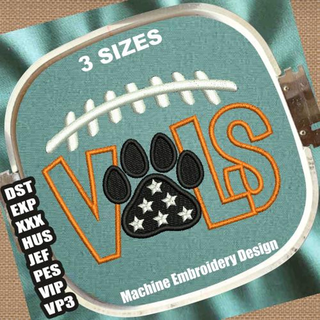 Vols Paw Machine Embroidery Design | Vols Letters Embroidery Patterns ...