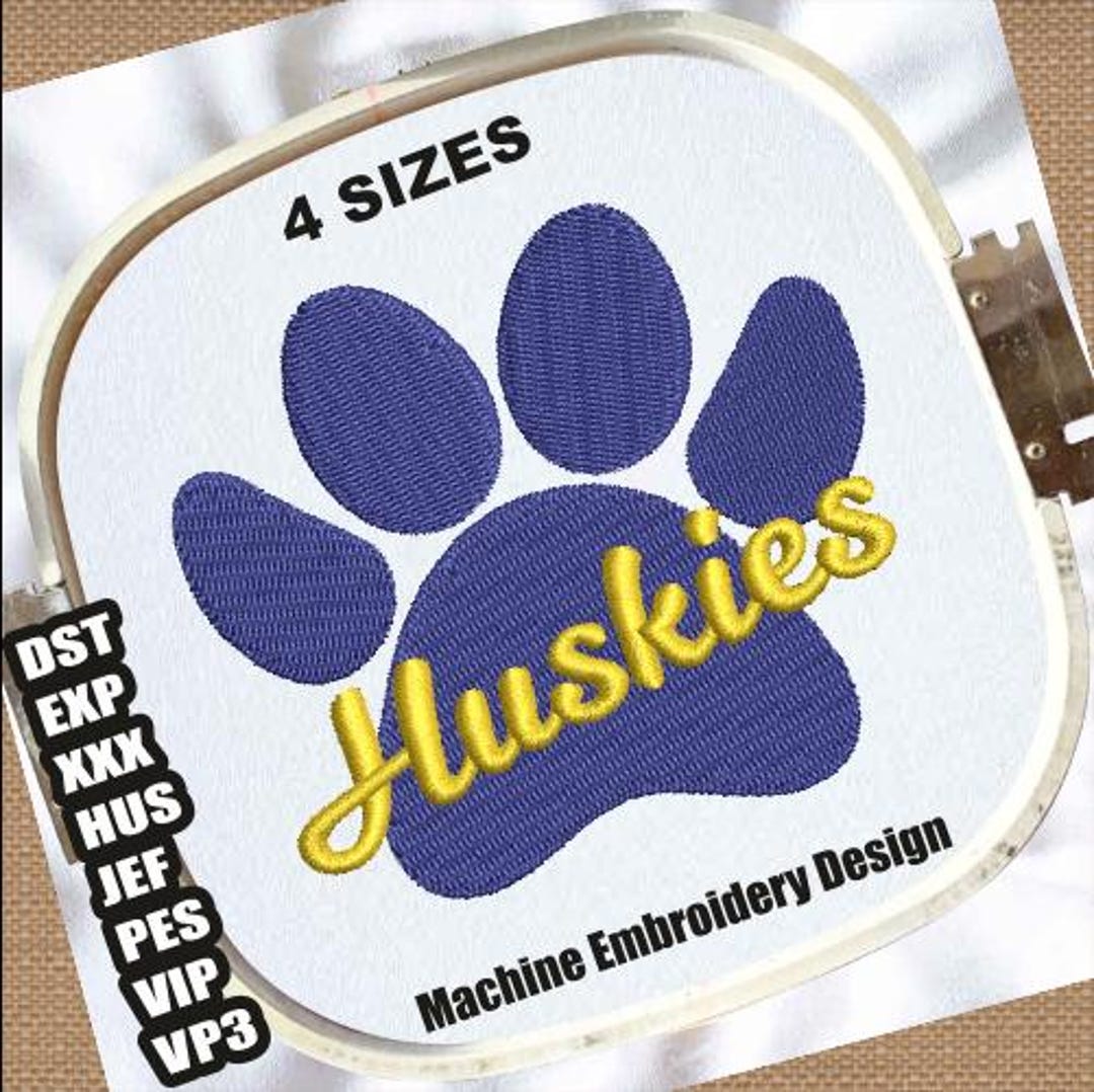 Huskies Paw Machine Embroidery Design | Huskies Dog Paw Embroidery ...